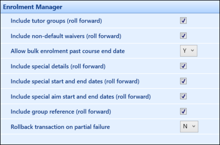 Learner Manager Institution Settings